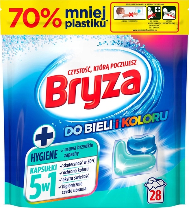 Bryza Kapsułki do prania 2x28szt=56 szt 5w1 Kolor - 13327583637 ...