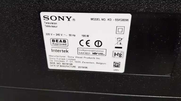 TV SONY BRAVIA KD-55XG8096 55 CALI *ODB. OSOBISTY - 13059982803 - oficjalne archiwum Allegro