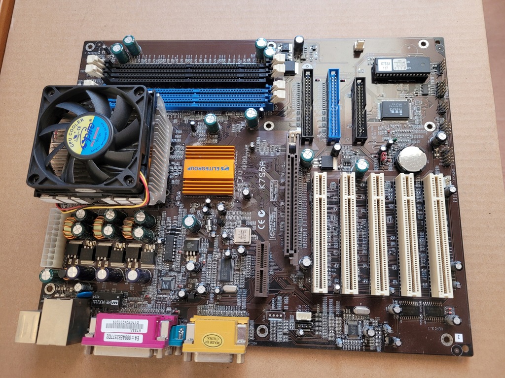 Płyta główna ECS K7S5A ATX + Athlon XP 1100 MHz - 11982179205 ...