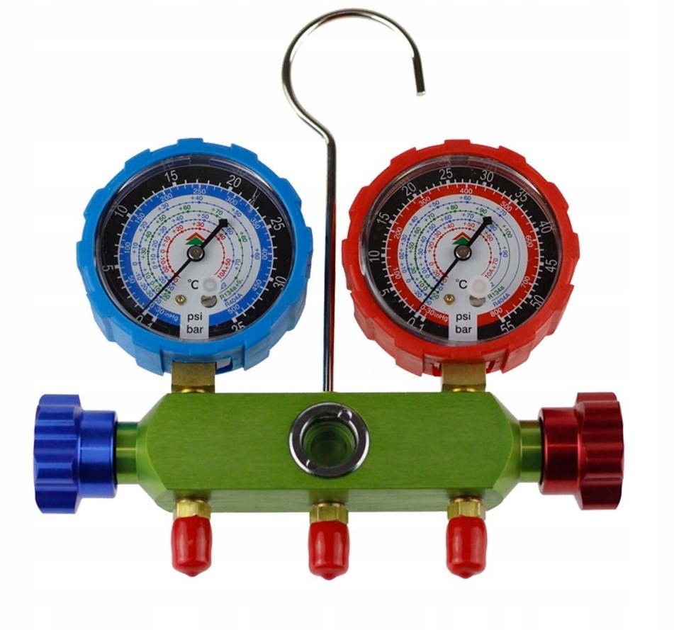 Manometry do klimatyzacji R134a R404a R410a + węże - 8039497325 ...