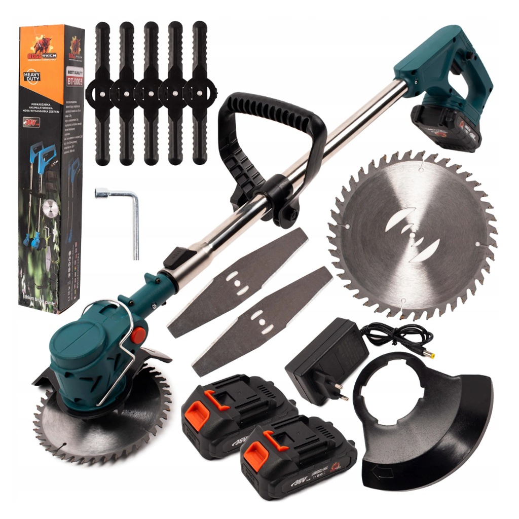 Podkaszarka akumulatorowa kosa wykaszarka 36v 2 x akumulator litowy telesko - 17437796245 ...