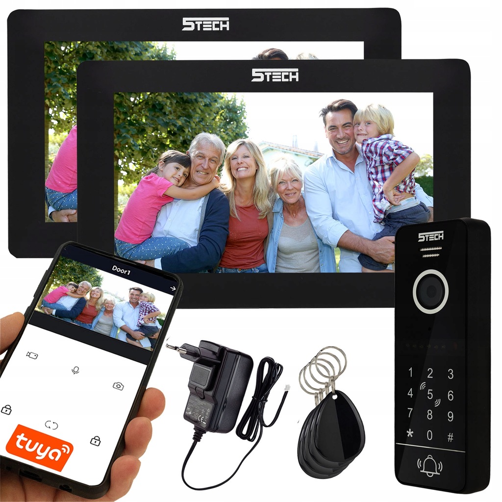 WIDEODOMOFON WIFI 5tech RFID FURTKA KOD 140 stopni - 12761930401 - oficjalne archiwum Allegro