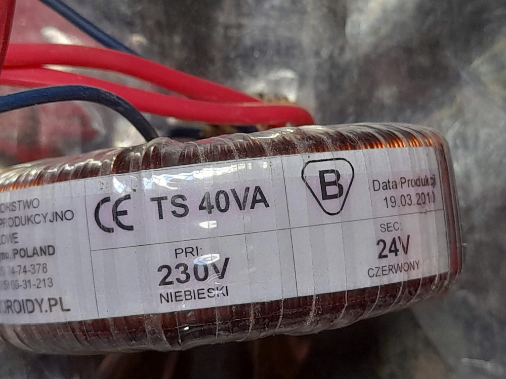 Transformator toroidalny TS40VA 230/24V (311) - 12236304352 - oficjalne archiwum Allegro