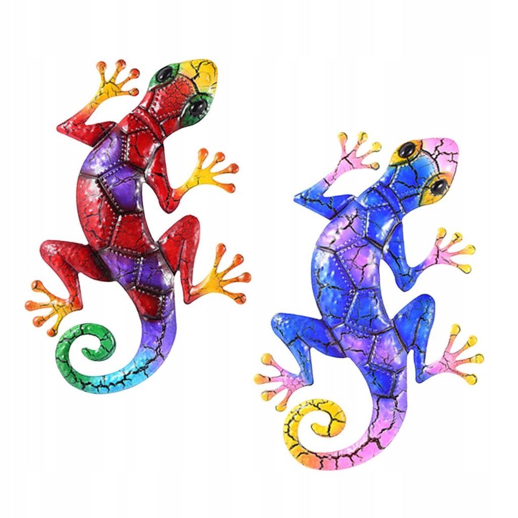 Gecko Outdoor Decor, 16.93inch Iron Gecko Wall Decoration, Large Red ...