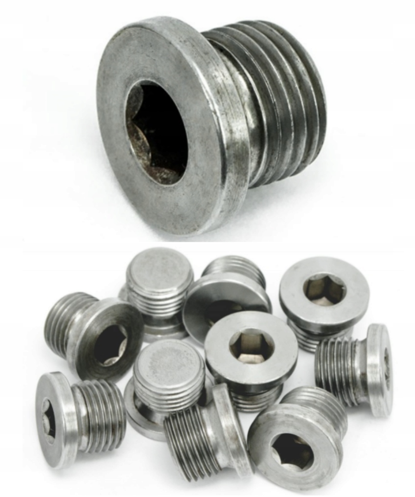 Korek stalowy łeb z gniazdem DIN 908 M30x1.5 10szt - 13605564473 - oficjalne archiwum Allegro