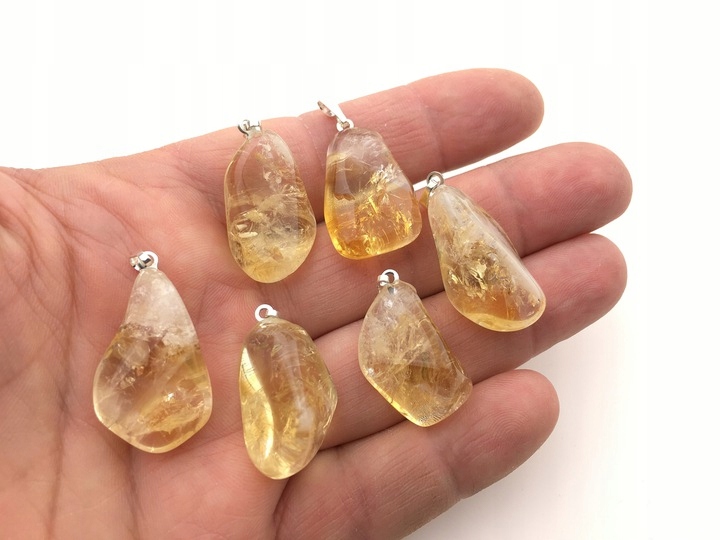 wisiorek naturalny cytryn zawieszka minerał ładny - 11564777356 ...