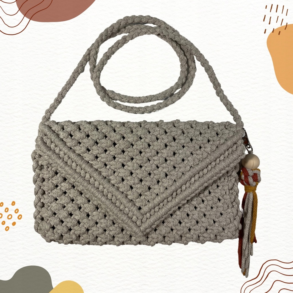 Torebka torba makrama pleciona ze sznurka handmade - 13525080381 ...