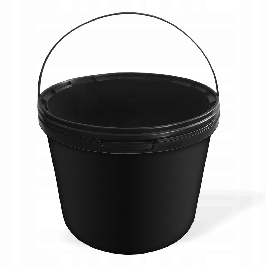 WIADRO WIADERKO PLASTIKOWE Z POKRYWKĄ 10 L CZARNE! - 7448856117 ...
