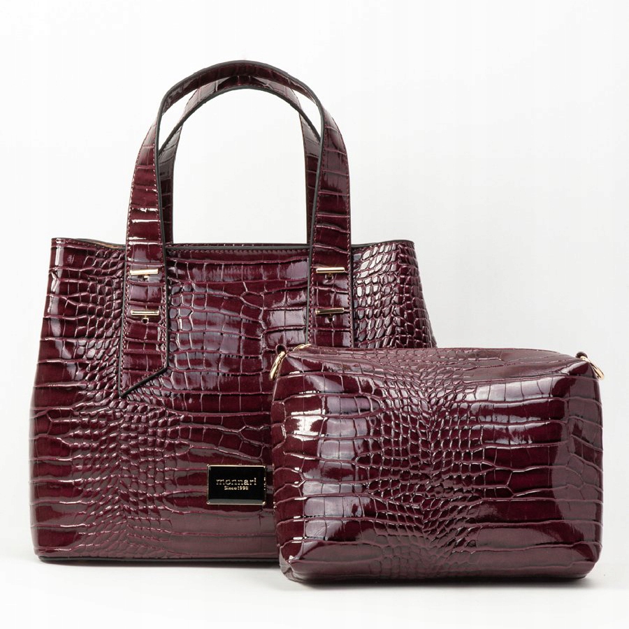 Torebka damska z kosmetyczką Monnari croco 2w1 - 15022978228 - oficjalne archiwum Allegro