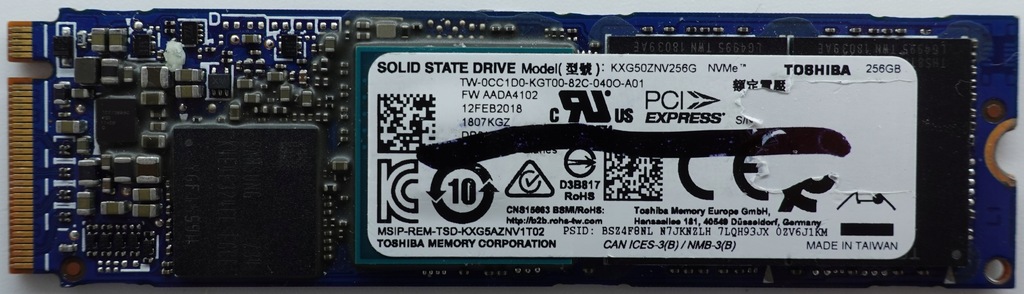 Dysk SSD Toshiba THNSN5256GPU7 256GB M.2 PCIe NVMe - 12773472153 ...