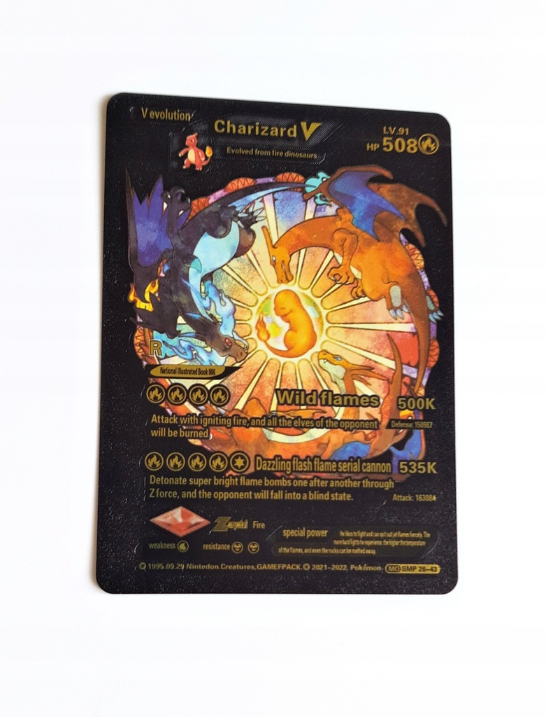 Karta Pokemon Charizard V Black Metal - 12824911928 - oficjalne archiwum Allegro