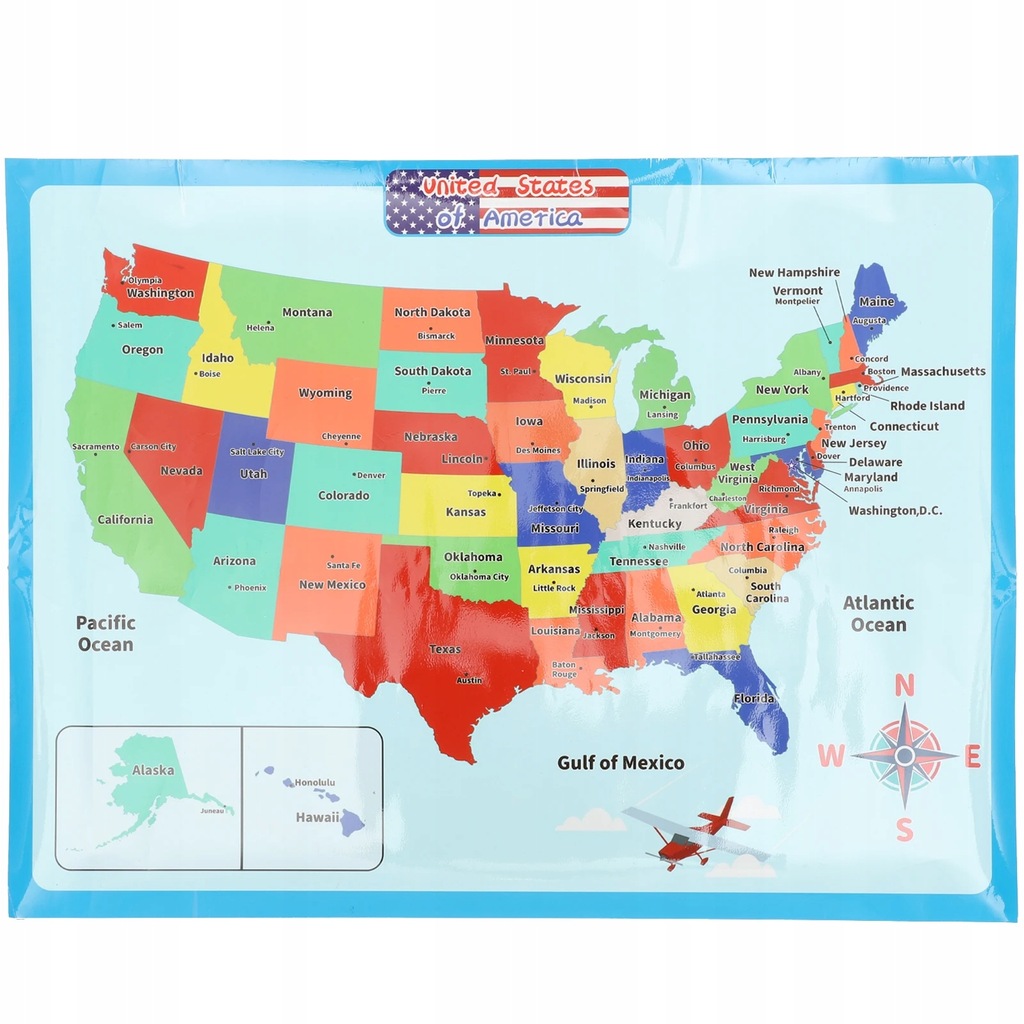 Cartoon Posters Map United States Interesting - 13669822588 - oficjalne ...