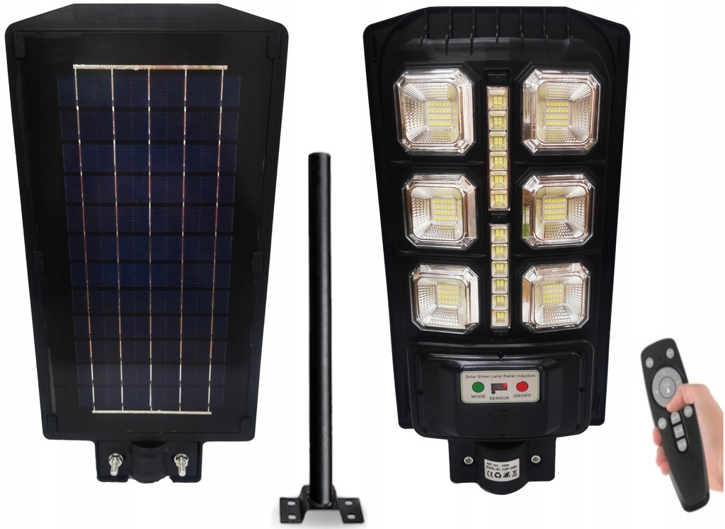 Lampa LATARNIA SOLARNA ULICZNA 200W+UCHWYT+PILOT - 11170011875 - oficjalne archiwum Allegro