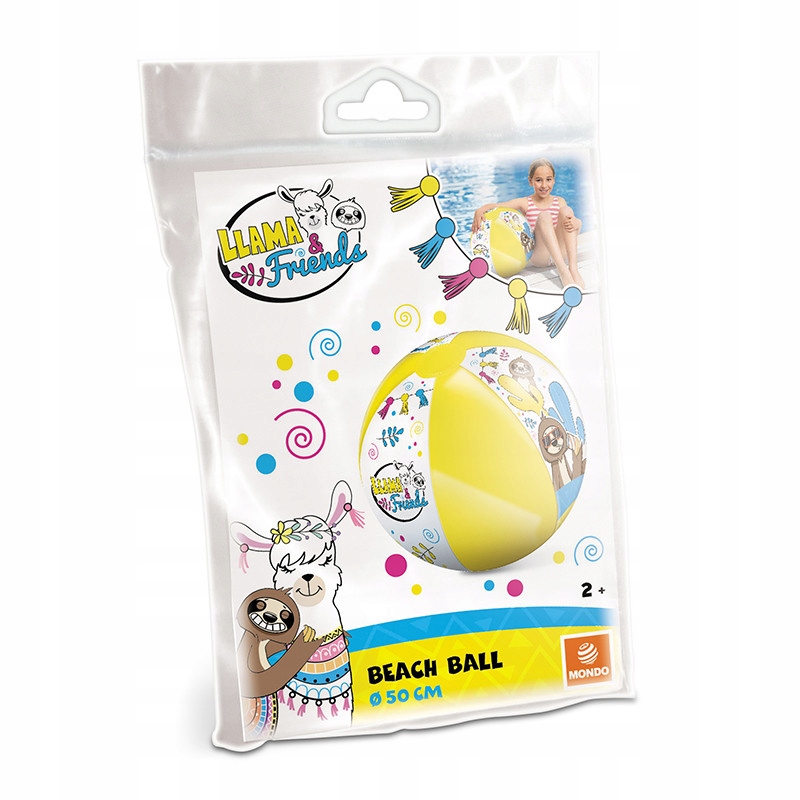 DUŻA PIŁKA PLAŻOWA LAMA FRIENDS 50CM MONDO - 10892091674 - oficjalne ...