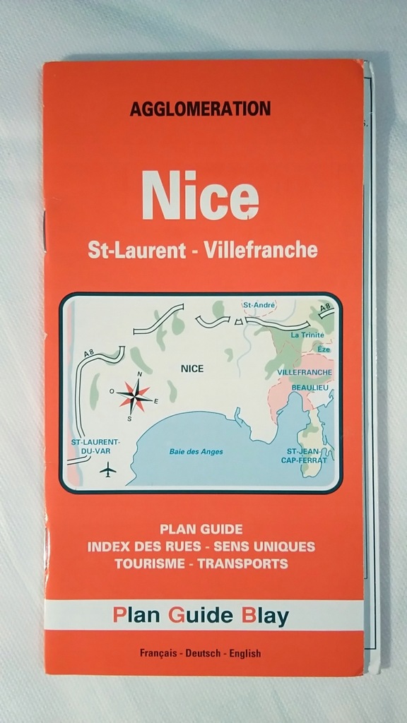 FRANCJA Nicea Nice plan miasta mapa regionu 1991 r. - 14716749654 ...