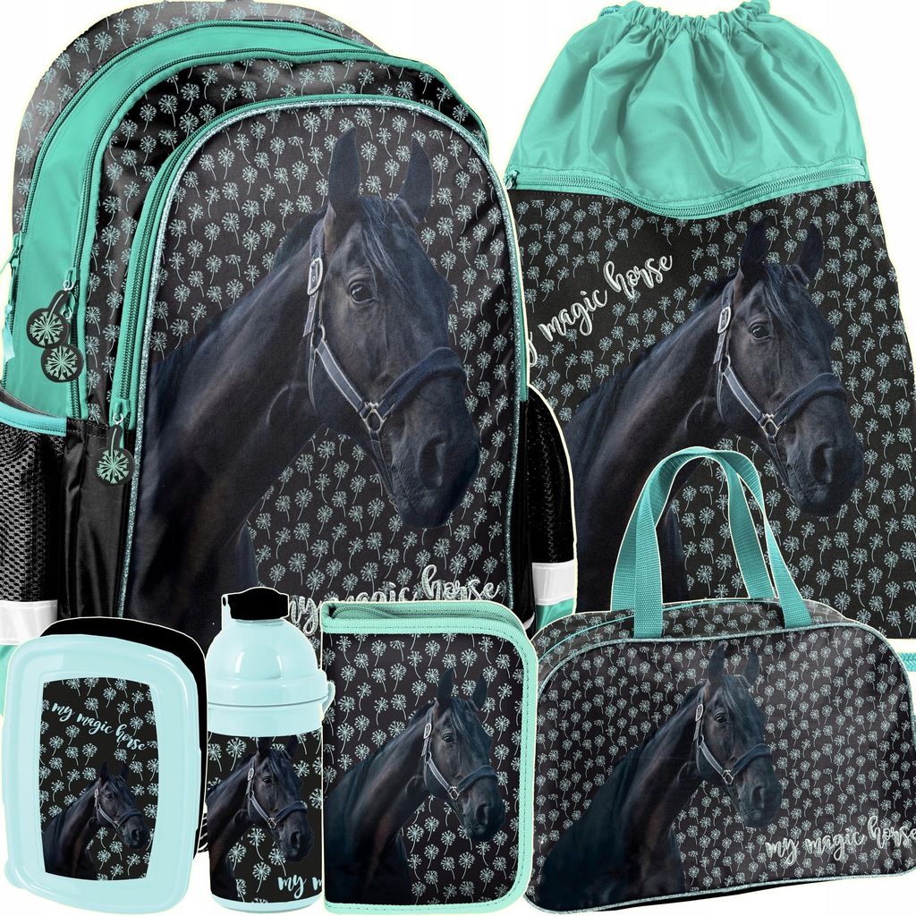 PLECAK SZKOLNY DLA UCZENNICY W KONIE KONIK ZESTAW - 8101147692 - oficjalne archiwum Allegro