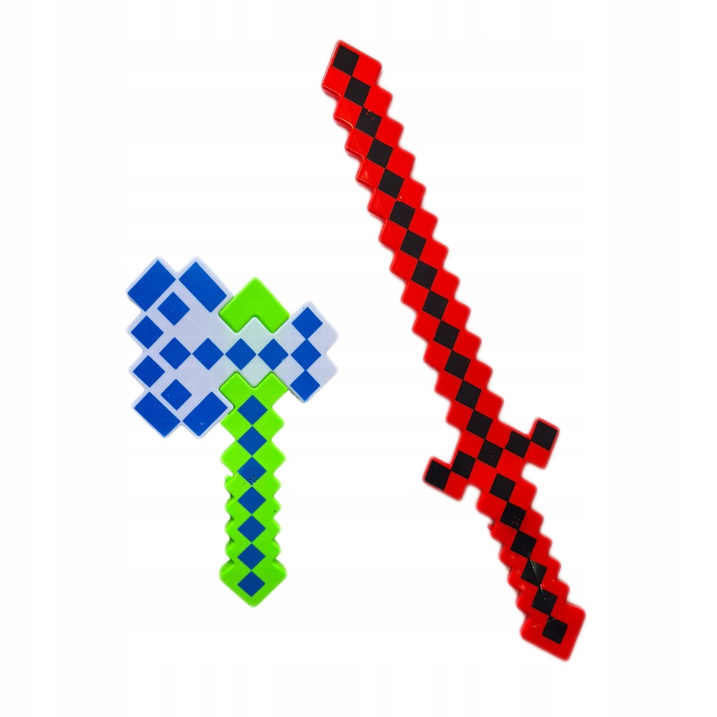 MINECRAFT MIECZ ŚWIETLNY TOPÓR SIEKIERA DŹWIĘK LED - 13624861678 ...