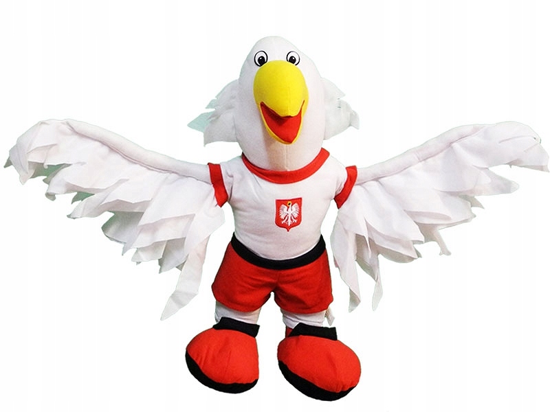 MASKOTKA ORZEŁ DLA KIBICA POLSKI POLSKA duża 67cm - 12719098701 ...