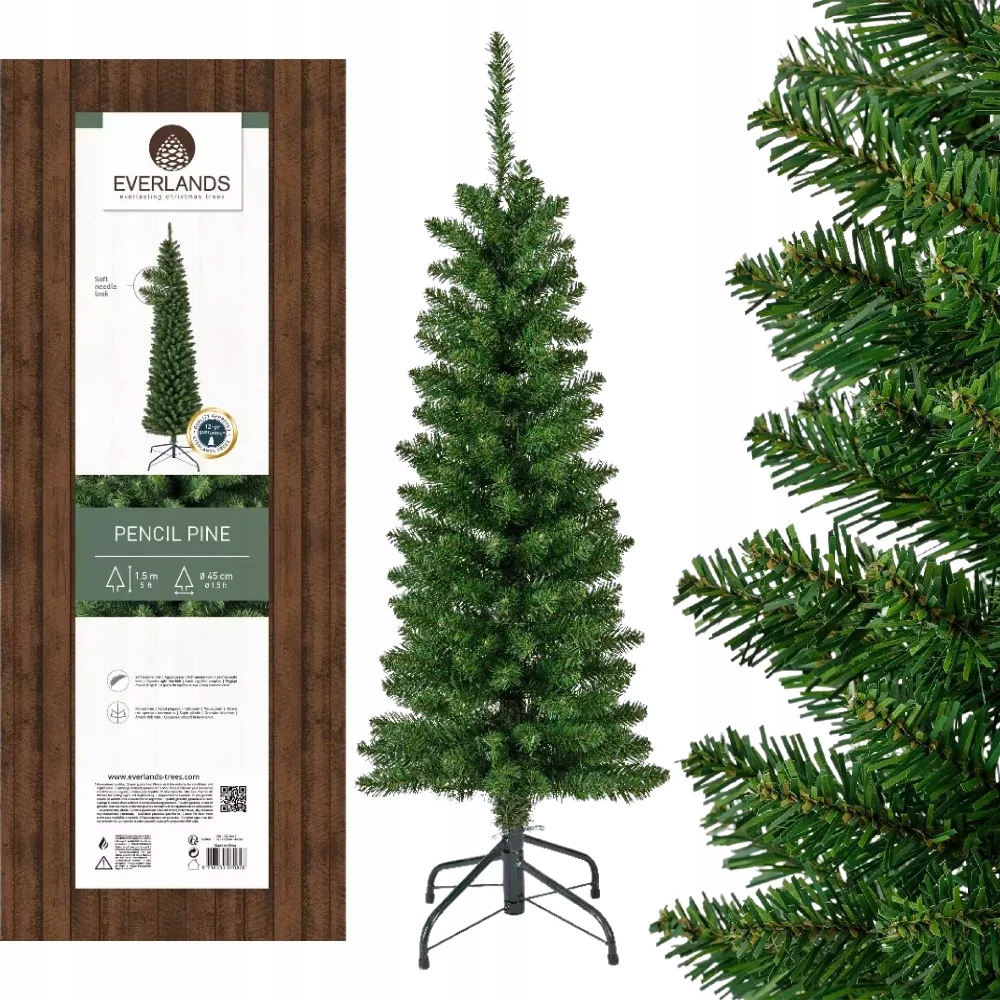 Choinka sztuczna wąska SOSNA mała slim 150cm JAK ŻYWA + 12 lat gwarancji - 14523337832 ...