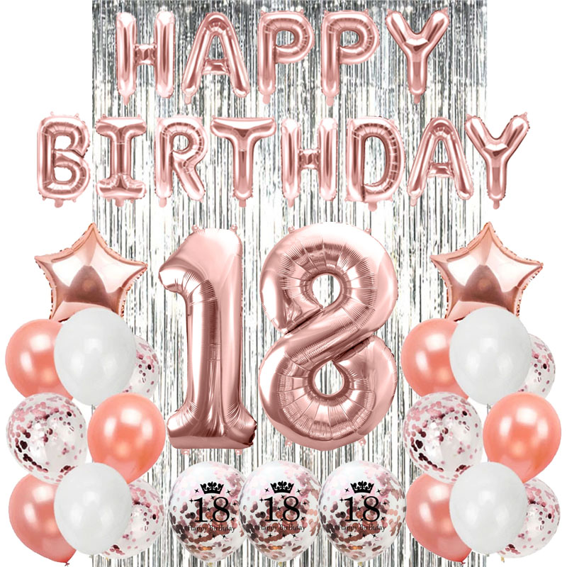 ZESTAW BALONY 18 URODZINY OSIEMNASTKA BANER BALON - 8770434176 - oficjalne archiwum Allegro