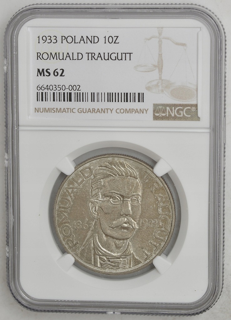 2.af.II RP, 10 ZŁOTYCH 1933 TRAUGUTT, NGC MS62 - 15108060096 - oficjalne archiwum Allegro