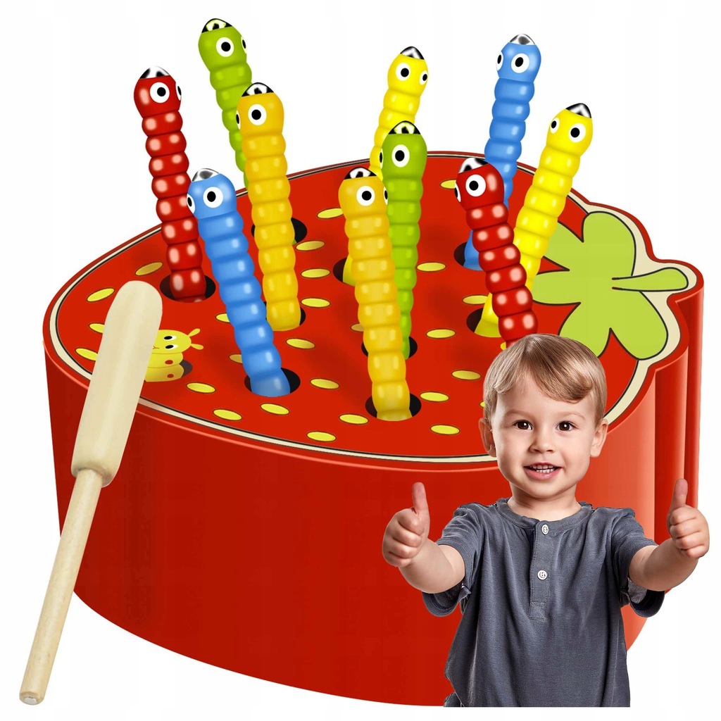 Złap robaczka gra zręcznościowa dla dzieci drewniana truskawka robaczki ...
