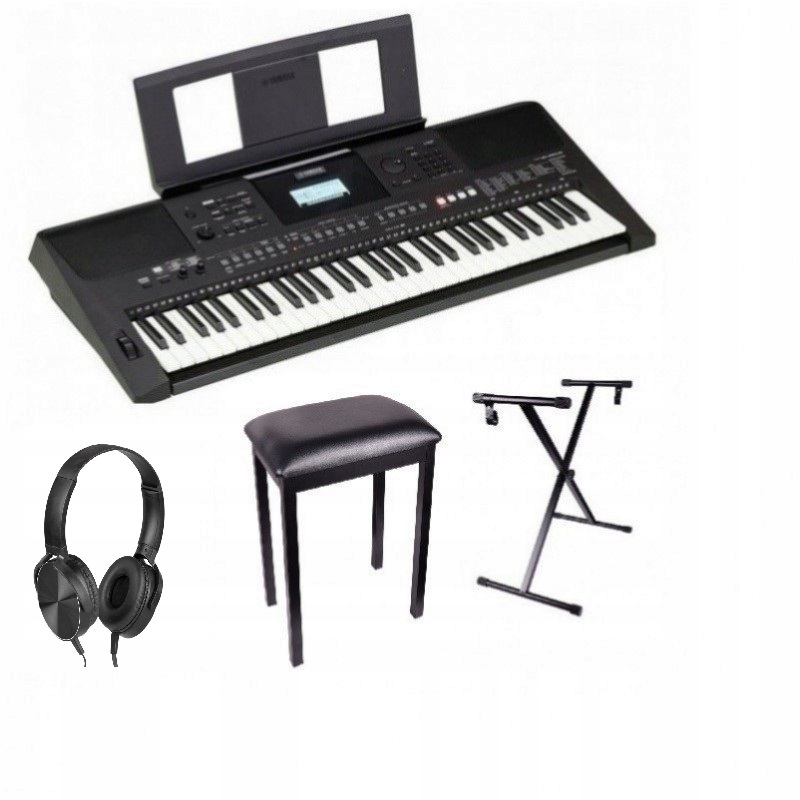 YAMAHA PSR E 463 keyboard z dynamiczną klaw SET - 8578012560 ...