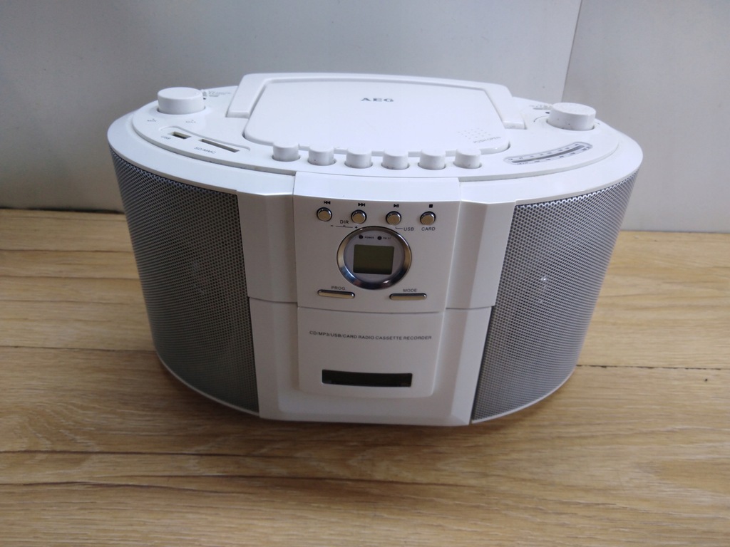 RADIO BOOMBOX AEG CD AUDIO FM/AM KASETA USB SD BIAŁY ! - 15253880411 - oficjalne archiwum Allegro