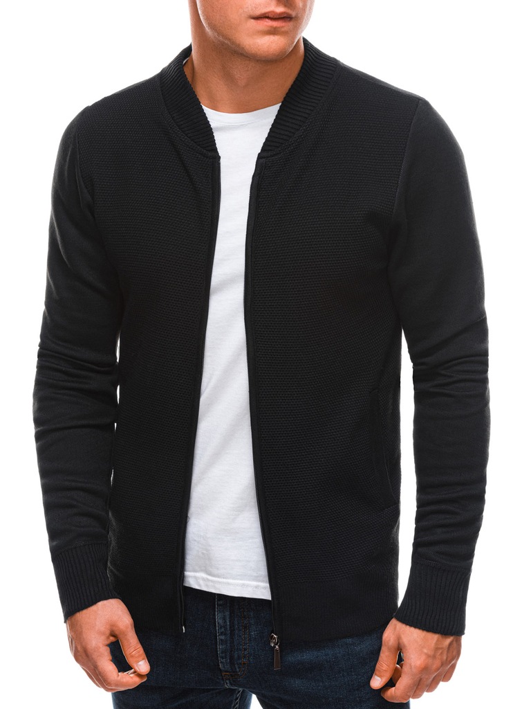Sweter męski rozpinany 197E czarny XXL - 12602172230 - oficjalne ...