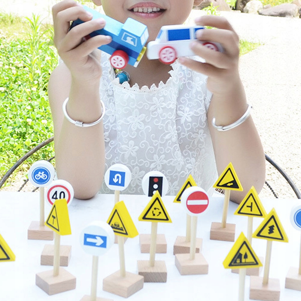 35 sztuk drewniane znaki uliczne znaki drogowe - 12627402568 - oficjalne archiwum Allegro