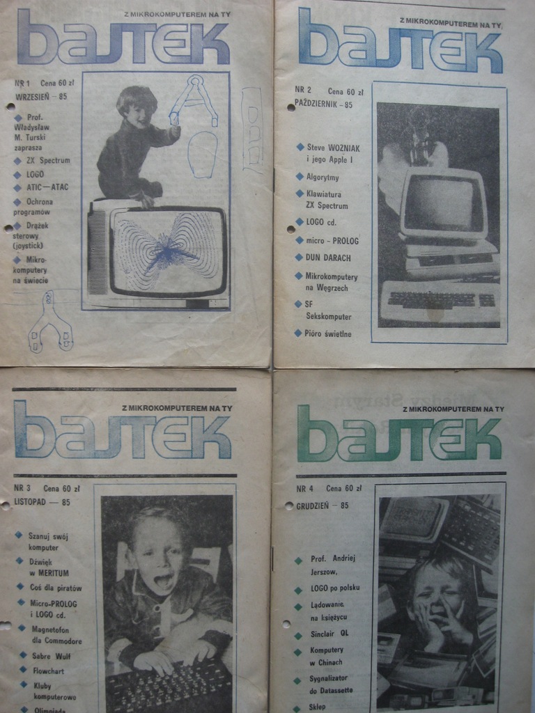 BAJTEK nr 1, 2, 3, 4 z 1985 - wydanie 1 - 14091657889 - oficjalne ...