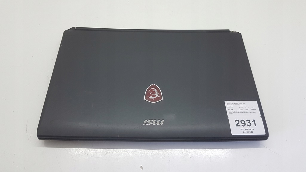 Laptop MSI MS-16J9 (2931) - 16131563880 - oficjalne archiwum Allegro