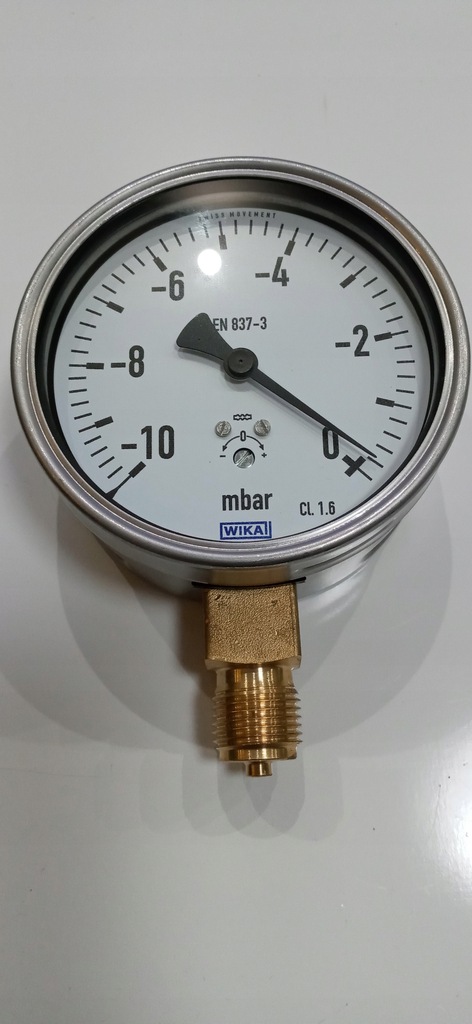 MANOMETR WAKUOMETR WIKA OD 0 DO -10 MBAR Gz. 1/2. - 13032687342 - oficjalne archiwum Allegro
