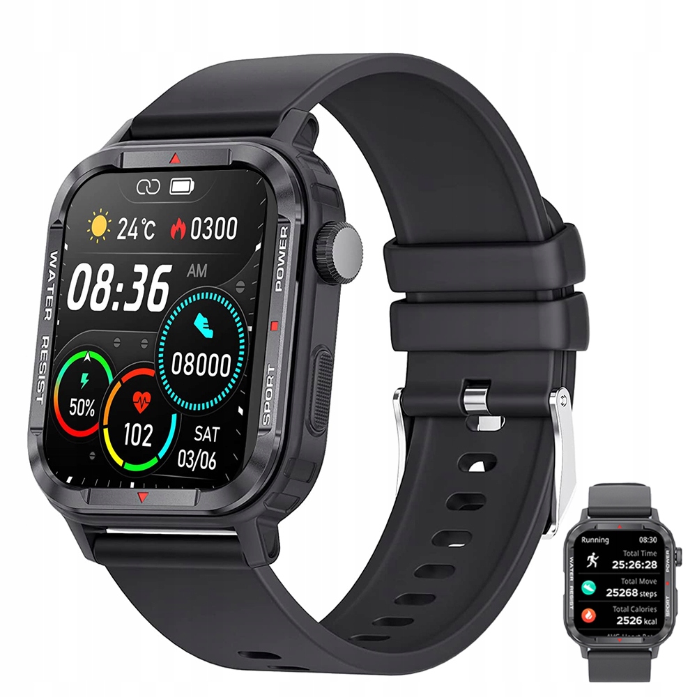 INTELIGENTNY ZEGAREK MĘSKI SMARTWATCH IOS ANDROIDA - 14196724416 ...