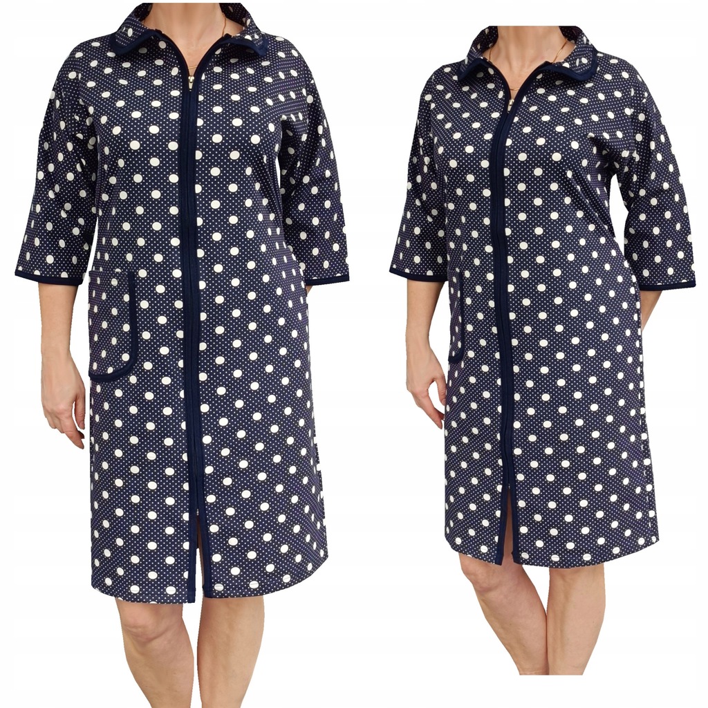 L, Podomka na zamek szlafrok gruby 3/4 rękaw SD4 - 13488371926 ...