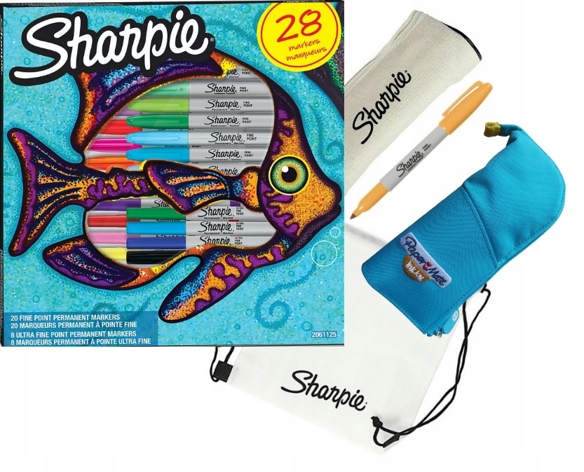 SHARPIE PISAKI markery mazaki 28 kolorów + PIÓRNIK - 9848364229 ...