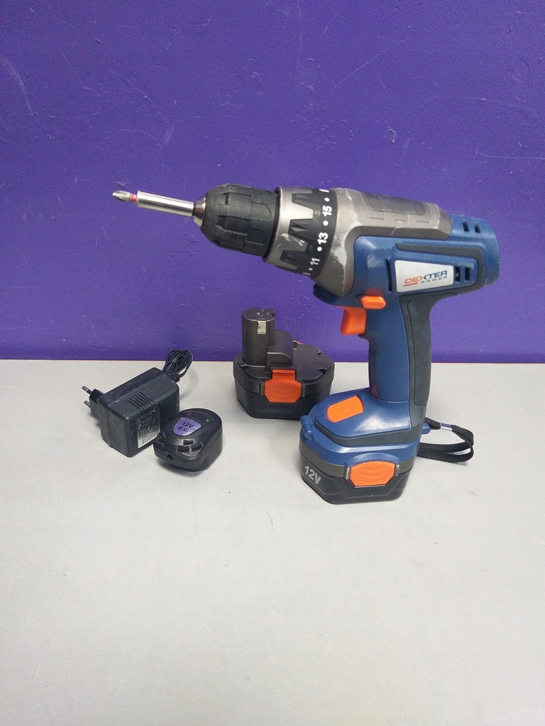 DEXTER WKRĘTARKA ML-CD33-120 + 2X AKUMULATOR+ ŁAD - 11586795349 - oficjalne archiwum Allegro