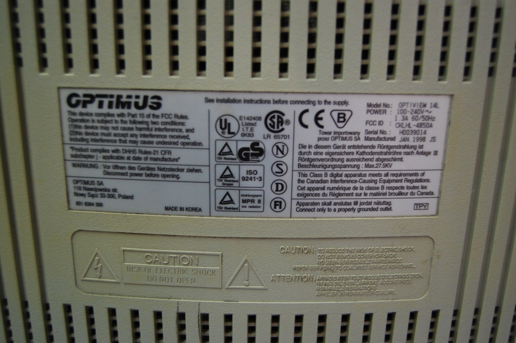 OPTIVIEW 14L STARY MONITOR CRT - 12108117424 - oficjalne archiwum Allegro