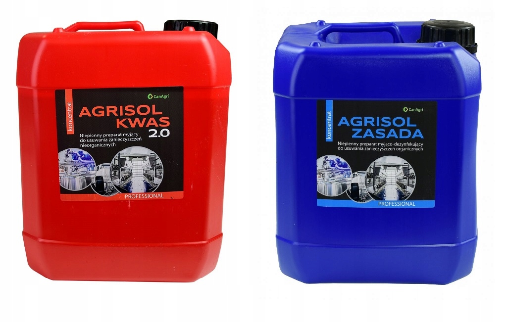 KWAS i ZASADA 5kg ŚRODEK DO MYCIA DOJAREK AGRISOL - 13562110818 ...