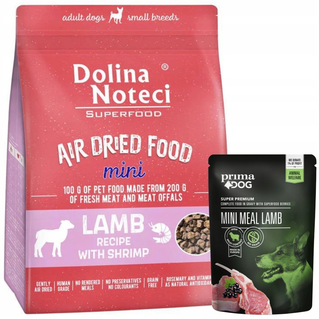 DOLINA NOTECI SUPERFOOD mini LAMB 1KG+PRIMADOG 85g - 14214717216 ...