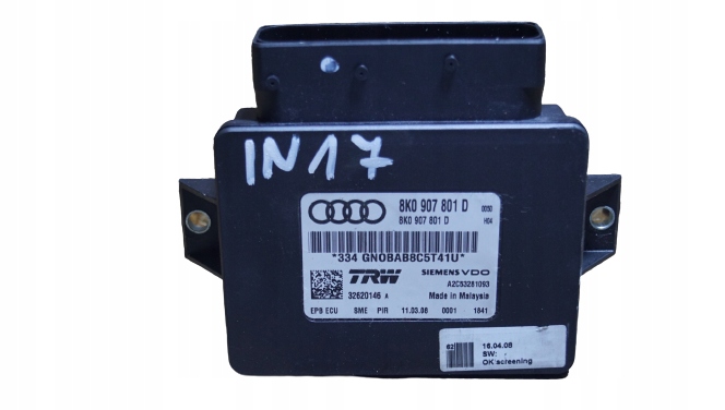 AUDI A4 B8 STEROWNIK HAMULCA RĘCZNEGO 8K0907801D - 13161243248 - oficjalne archiwum Allegro