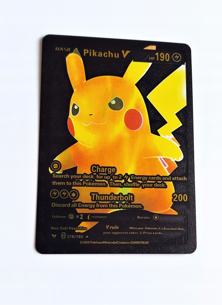 Karta Pokemon Pikachu V Black Metal - 12824910340 - oficjalne archiwum Allegro