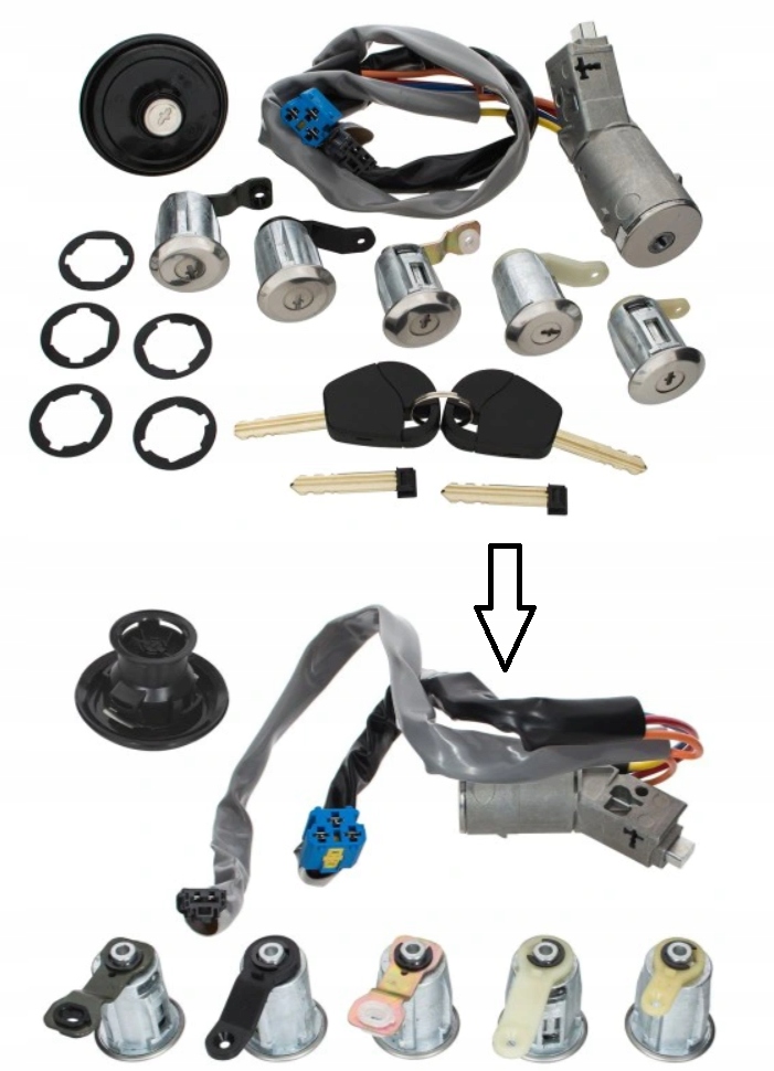 Peugeot Partner kpl stacyjka +wkładki zamka+korek - 13347062133 - oficjalne archiwum Allegro