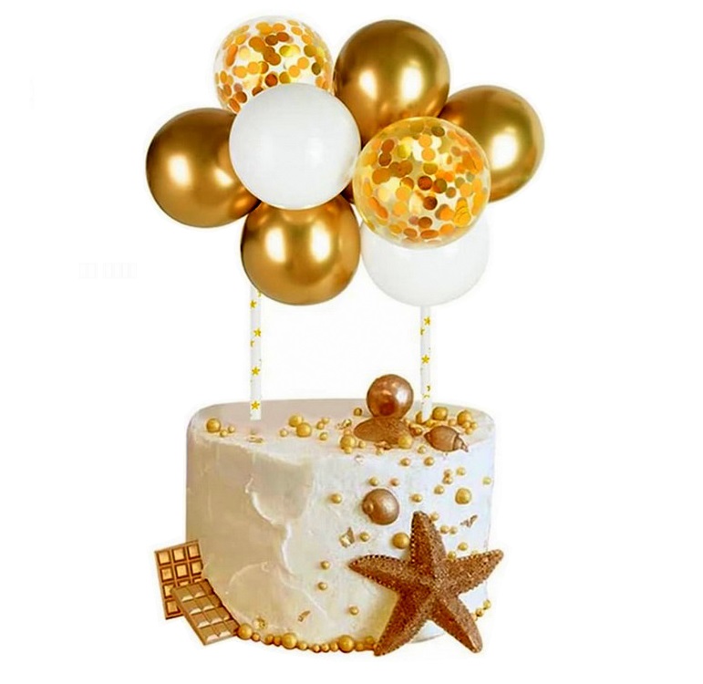 Topper Balony Na Tort Mix Balonów Złoty - 12011650560 - oficjalne ...