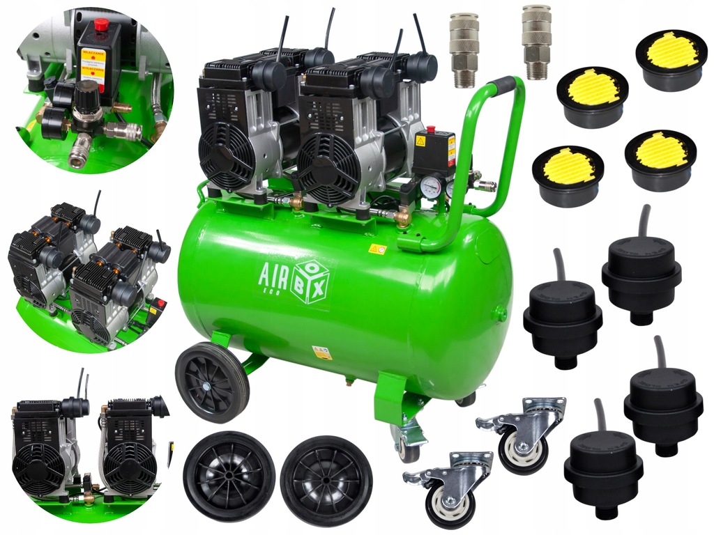 KOMPRESOR BEZOLEJOWY SPRĘŻARKA 100L 8BAR 230V - 12396867583 - oficjalne ...