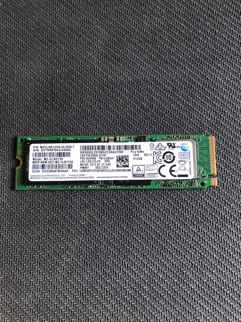 Samsung 512GB SSD M.2 PCIe NVMe MZVLB2512HAJQ BCM! - 8295716116 ...