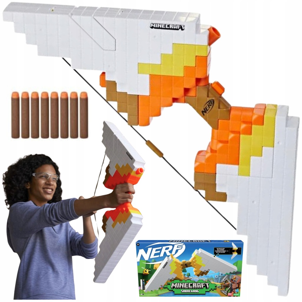 NERF MINECRAFT DUNGEONS ŁUK WYRZUTNIA SABREWING AUTOMATYCZNY 8x ...