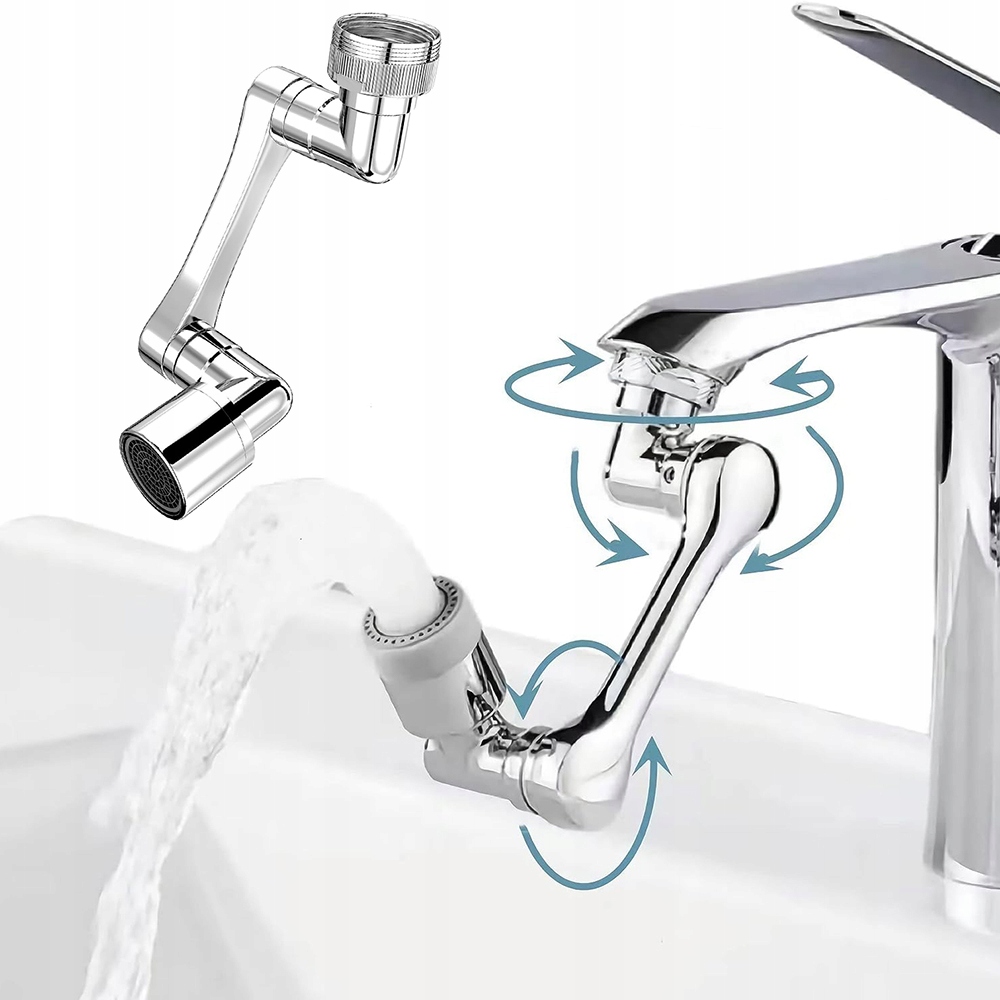 OBROTOWA PRZEDŁUŻKA PRZEDŁUŻACZ DO KRANU BATERII ADAPTER AREATOR ...