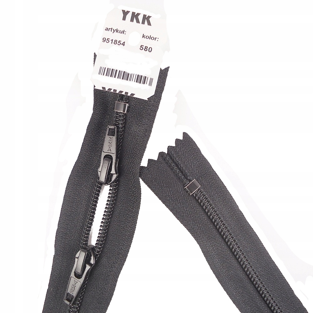 YKK zamek żyłkowy dwusuwakowy zbieżny 70cm - 8892223616 - oficjalne archiwum Allegro