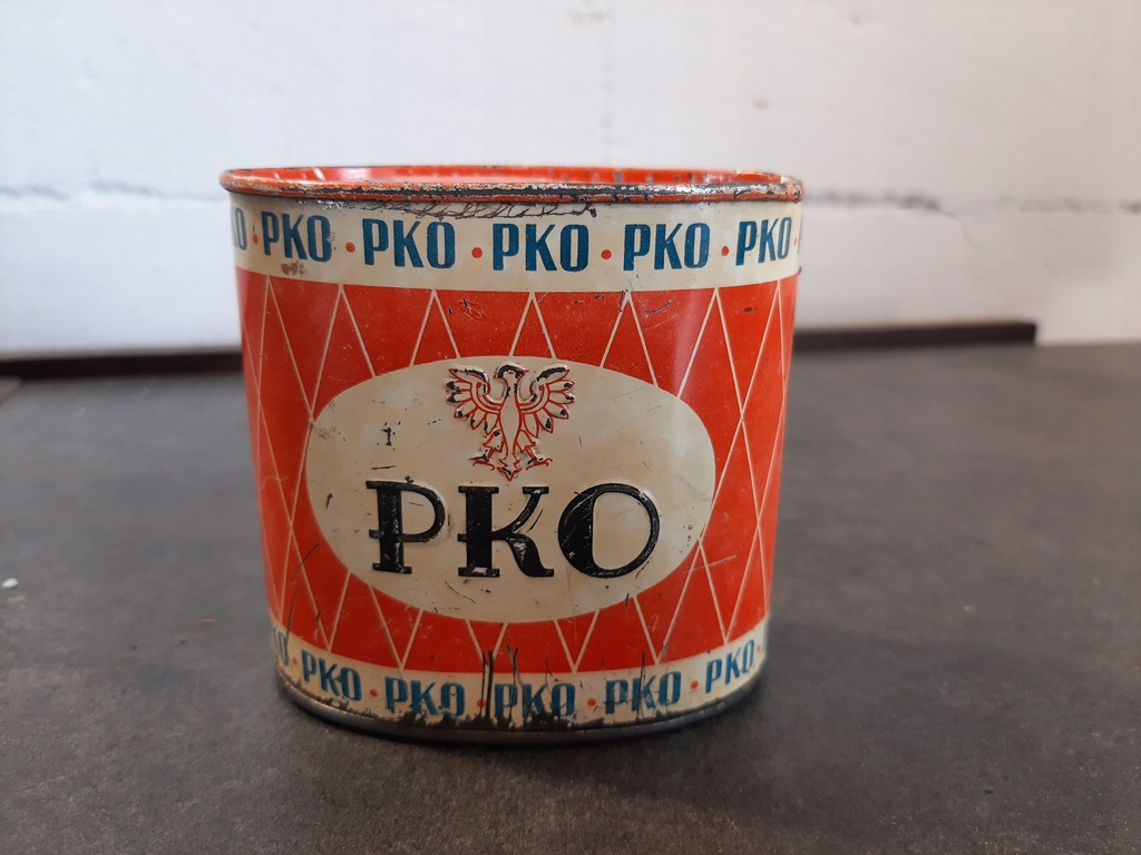 stara metalowa skarbonka PRL puszka PKO - 10721056885 - oficjalne ...